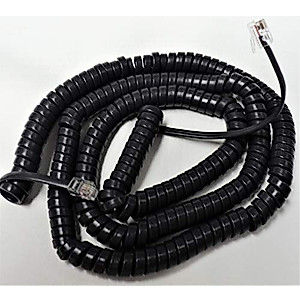 DIY-BizPhones 5-Pack of Gray 25' Ft Cisco Compatible Long Handset Receiver Cords IP Phone 7800 7900 8800 SPA Series 7841 7861 7940 7941 7942 7945 7960 7961 7962 8841 8851 Charcoal Curly Coil Lot