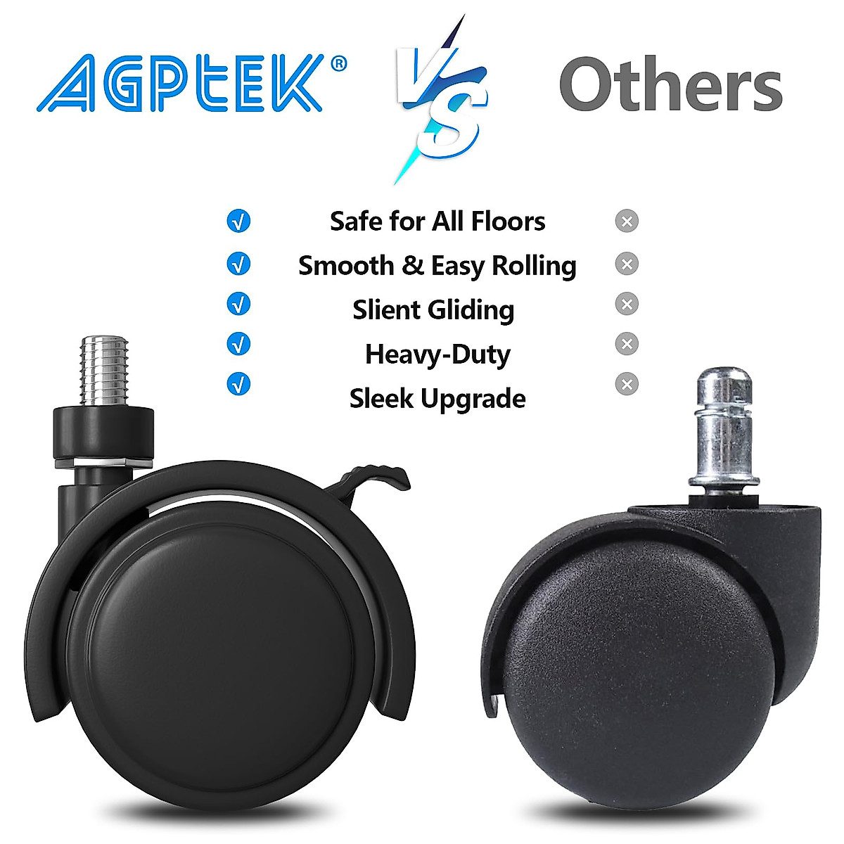 CPU Stand, Computer Tower Stand with 2 Locking Wheels and 2 Caster Wheels, UPC Steel Rolling Stand Computer Stand for Desktop Tower (Black)