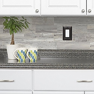 Amazon Basics Single Gang Light Switch Outlet Wall Plate, Oil Rubbed Bronze, 3-Pack