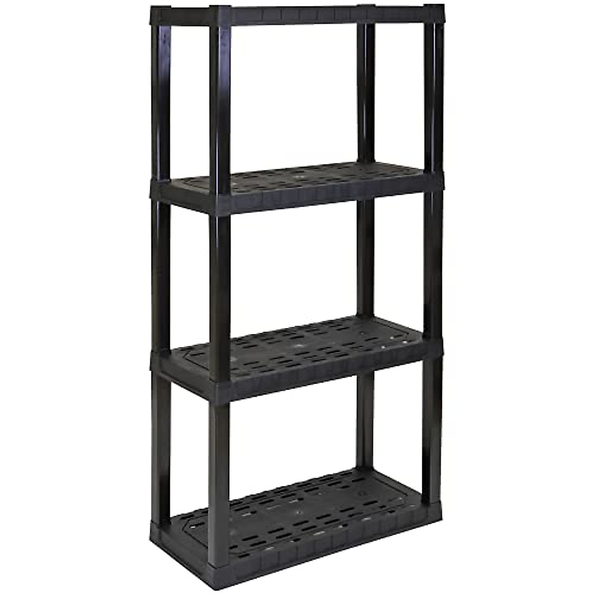 Koolatron Oskar 4-Tier Storage Shelf, Heavy Duty Shelving Unit, 400lbs(14 x 30 x 57 inch), Multipurpose Organizer for Garage, Laundry Room, Utility Shed, Made in North America, Black