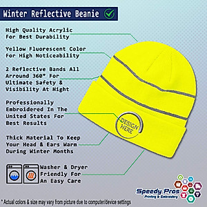 Custom Reflective Beanie I (Love) Cross-Couuntry Skiing Red Heart Sports Lovers Cross Country Acrylic High Visibility Running Gear Skull Cap for Men & Women 1 Size Neon Yellow Design Only