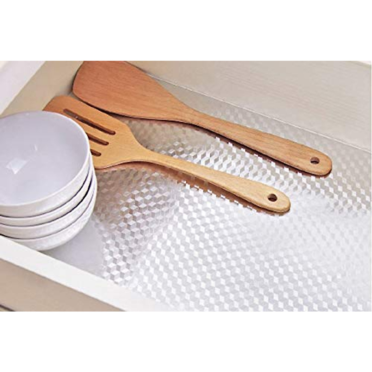 ZYAMY Self Adhesive Shelf Liner Drawer Liner Peel and Stick Aluminum Foil Wallpaper Cabinets Shelf Sticker, Creative Backsplash Paper Silver Tone for Home/Kitchen/Bathroom, 15.7X 78.7inch, 3D Cube