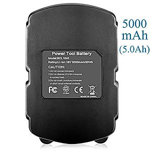 [1Pack] 18V 5.0Ah High Power Battery for Hitachi Power Tools Fit BCL1815 BCL1820 BCL1825 BCL1830 BCL1840 EBM1830 327730 327731 18-Volt Battery
