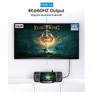 iVoler Docking Station for Steam Deck/ROG Ally,5-in-1 Hub Steam Deck Dock with HDMI 2.0 4K@60HZ, Support PD 3.0 Fast Charging,3 USB-A 3.0 and Fast Charging USB-C Port for Steam Deck/ROG Alloy
