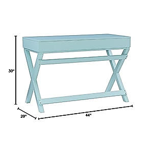 Linon Home Décor Jaycee Blue Writing Desk, 20"D x 44"W x 30"H, Blue