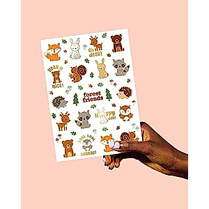 xo, Fetti Woodland Animal Temporary Tattoos - 42 Glitter Styles | Forest Friends Birthday Party Supplies, Deer Baby Shower, Bear Favors, Fox, Owl