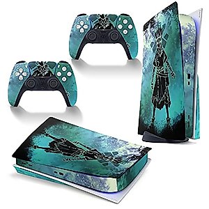 PlayStation 5 optical drive version sticker protective cover, Soul of The Genius ps5 controller protective shell (compatible with ps5 optical drive)
