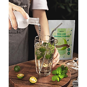 ORGFUN Original Lime Powder, Whole Lime Juice Freeze Dried Powder, Fresh Squeezed Lime Juice Prefer for Cocktails, Drinks, Smoothies, and Cooking 7.06 Oz