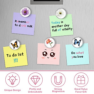 Weewooday 24 Pieces Refrigerator Magnets Crystal Glass Fridge Butterfly Flower Magnets Sticker for Home Office Cabinets Whiteboards Photos Party Holiday Kitchen Dishwasher Locker Decorative Magnets