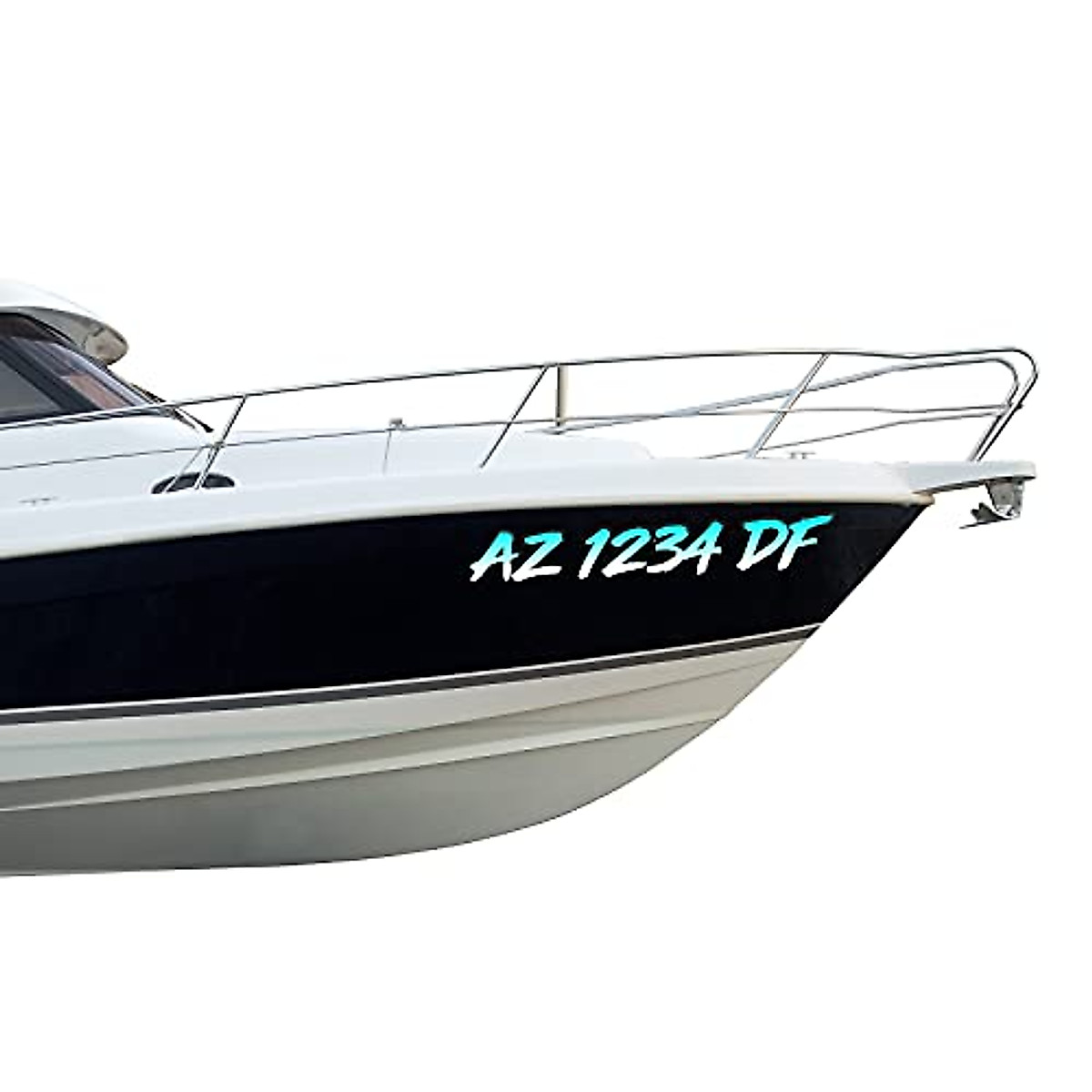 VulgrCo 2 Pack Pair Boat Registration Numbers Custom Personalized State Watercraft Vinyl Decal Sticker Tag Reg Number Lettering Premium Gradient Print