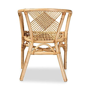 Baxton Studio Kagama Dining Chairs, Natural Brown