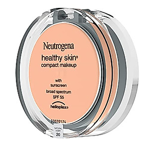 Neutrogena Healthy Skin Compact Lightweight Cream Foundation Makeup with Vitamin E Antioxidants, Non-Greasy Foundation with Broad Spectrum SPF 55, Natural Ivory 20, 0.35 oz