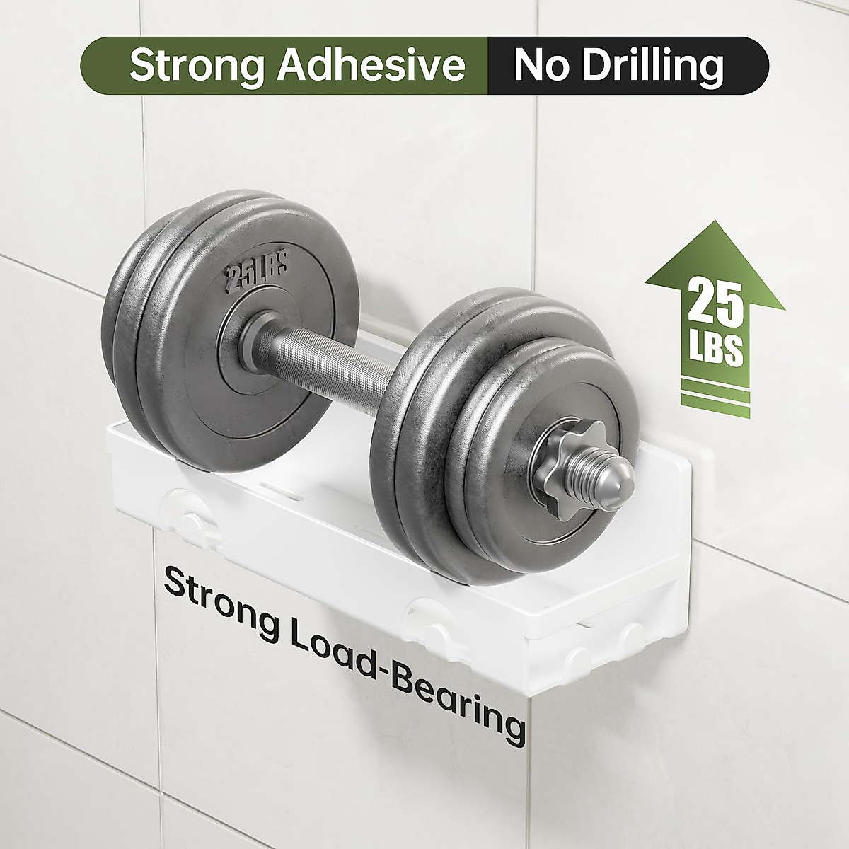 PAVSTINE Adhesive Shower Caddy 4 Pack, Shower Organizer Plastic Shower Shelf Wall Mounted Shower Rack for Bathroom Storage, with Toothbrush Holder&Soap Dish for Home, Kitchen, Bath Decor (White)