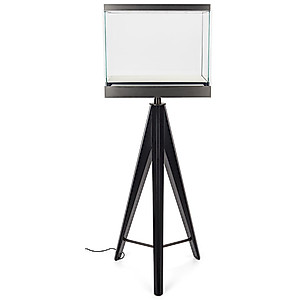 Displays2go 24" Glass Display Case w/ Pull-Out Door, 8 LED Lights, Tripod Legs - Black (DCTRIPLED)
