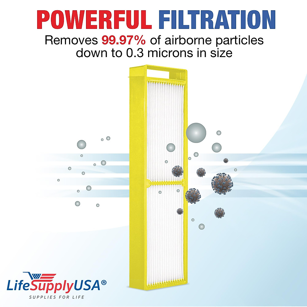 LifeSupplyUSA True HEPA Filter Replacement Compatible with Alen TF50-Carbon HEPA-Fresh Paralda Air Purifier (3-Pack)