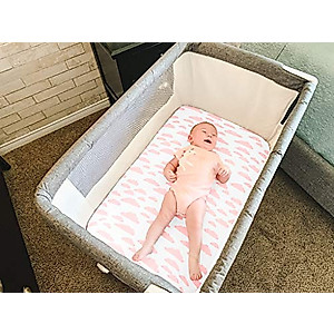 Pack n Play Sheets – Premium Pack and Play Sheet Set - 4 Pack – 100% Super Soft Jersey Knit Cotton Playard Mattress Sheets – Portable Playpen Fitted Play Yard Mini Crib Sheet for Girl (24 x 38 x 5)