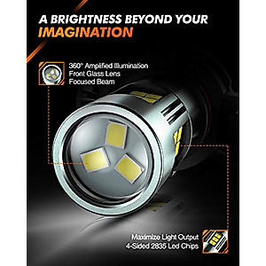 SEALIGHT 5202 Fog Lights Bulbs Bundle 9005 H11 LED Bulbs Combo, 240W 44000 Lumens H11/H9/H8 9005/HB3 LED Bulbs, 700% Brightness Over 60,000-Hours Lifespan, 3-Min Installation Halogen Replacement Kit