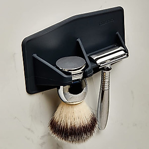 Tooletries - The Maverick Silicone Razor & Brush Holder Holder - The Best Safety Razor Stand. This Will Prolong The Life of Your Shaving Brush - Charcoal