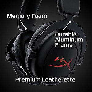 HyperX Cloud Core Wireless Gaming Headset for PC with DTS Headphone:X Spatial Audio, Detachable Noise-Cancelling Microphone, Memory Foam Ear Pads, Durable Aluminum Frame, Black (Renewed)