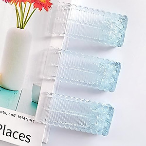BlingKingdom 3pcs Clear Rubber Door Stops Premium Door Wedge Anti Slip Door Stops Silicone Door Wedge Heavy Duty Door Stops Wedge for Tiles Wood and Laminate Floor (Transparent Blue)