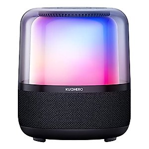 50W Subwoofer Bluetooth Speaker, Night Lights Speaker with Beat-Driven Light Show, True Wireless Stereo Pairing/Aux/TF Card, 24Hrs Playtime, Punchy Bass Loud for Party Home, Decoration Gift Lamp