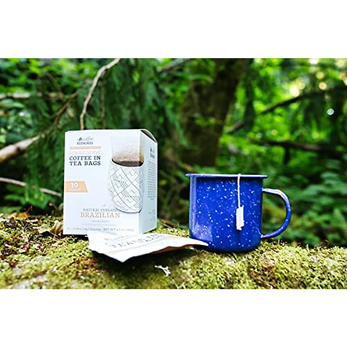 Coffee Blenders Tea Bag Coffee - Brazilian Flavor 10 Count Single Serve Instant Coffee, Portable Drip T-Bag Packets, Convenient Fast Fresh Simple