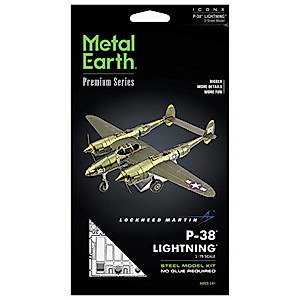 Metal Earth Premium Series P-38 Lightning 3D Metal Model Kit Fascinations