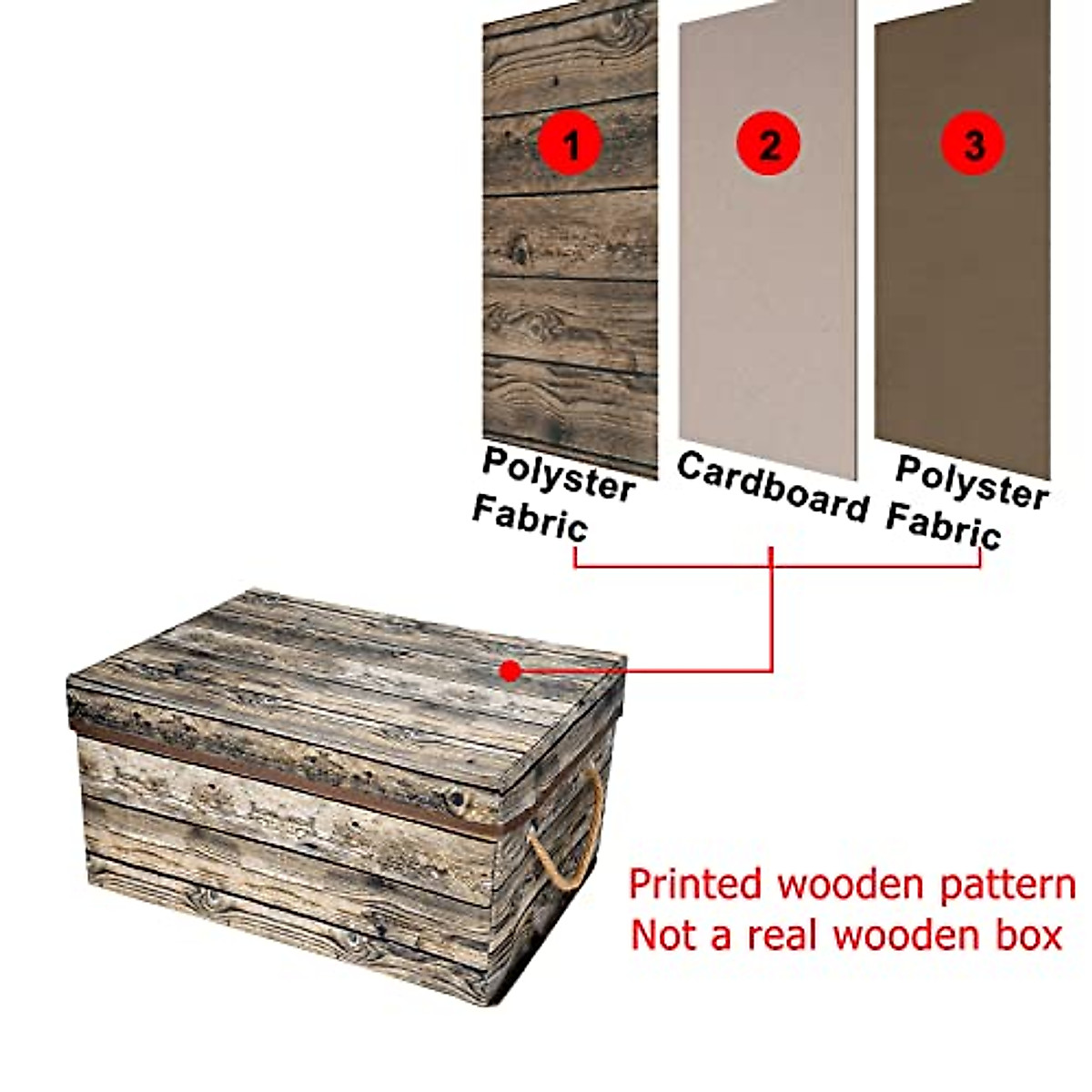 Livememory Storage Bins with Lids - 2 Pack, Decorative Storage Boxes with Lids and Handles