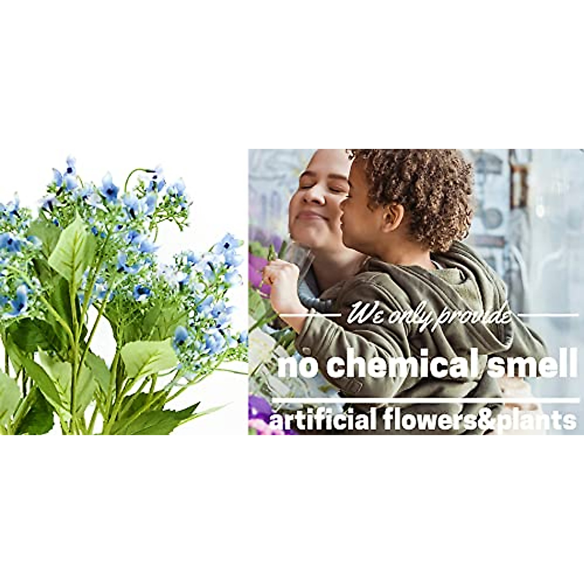 Artificial Faux Blue Flowers Tall Wedding Picks Faux Stems 24.4"(WildHydrangeaSpray) Floral Arrangement Rustic Decoration Crafts Home Decor Holiday Wedding Parties 6Packs (Blue)