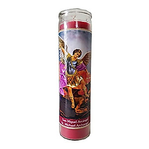 Staci19 St.Michael Archangel (San Miguel Arcangel) Rose Devotional Candle