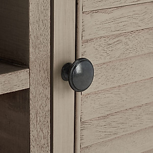 SAFAVIEH Home Collection Tate Greige 2-Door 1-Shelf Entertainment Media Stand up to 55" Flatscreen TV