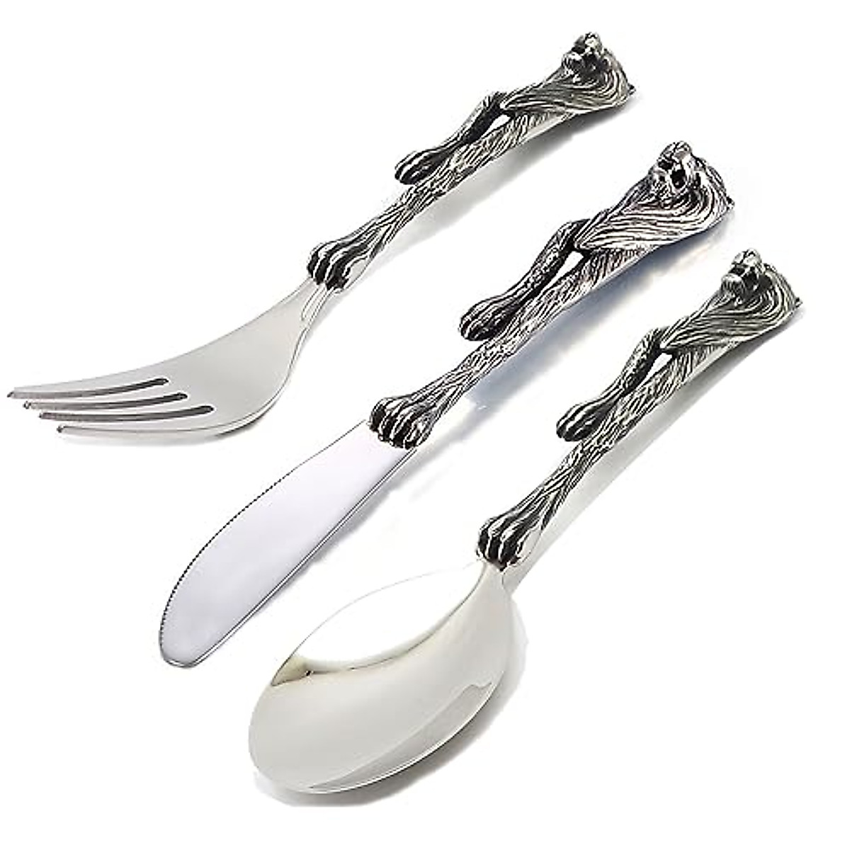 Silverware Set Handmade Badass Lion Cutlery Set Premium Stainless Steel Utensils,Including Knife/Fork/Spoon,Halloween Cutlery Utensil Set Silverware Set Gift For Gothic Punk Lover