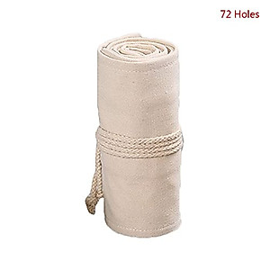 MNTT Pencil Bag Convenient Brushes Storage Makeup Brush Holder Roll Up Stationery Storage Canvas Pen Curtain Pencil Case(72 Holes)