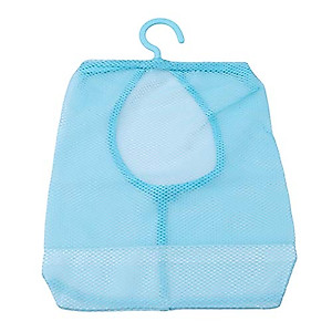 Timesuper Multipurpose Hanging Mesh Holder Clothespin Basket Bag Kitchen Bathroom Storage Organizer,Blue