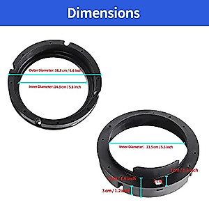 RED WOLF Car Door Speaker Adapter Bracket 6.5 Inch Fit VW Volkswagen Passat Golf/Jetta/Beetle1999-2019, Porsche 2000-2006, Skoda 2005-2013 Install Aftermarket Speaker Adapter Spacer Ring