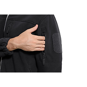 CRYSULLY Fleece Jacket Men Coat Winter Military Thicken Warm Jacket Black