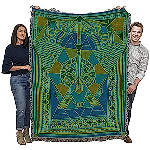Pure Country Weavers Frank Lloyd Wright Imperial Peacock Blanket - Mission Prairie School Style - Gift Tapestry Throw Woven from Cotton - Made in The USA (72x54)