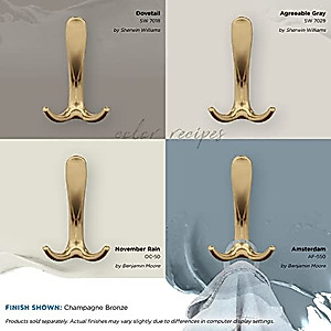 Amerock HBX37013CZ | Finesse Triple Prong Decorative Wall Hook | Champagne Bronze Hook for Coats, Hats, Backpacks, Bags | Hooks for Bathroom, Bedroom, Closet, Entryway, Laundry Room, Office