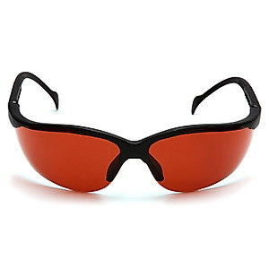 Pyramex Venture II Safety Eyewear, Sun Block Bronze Lens With Black Frame