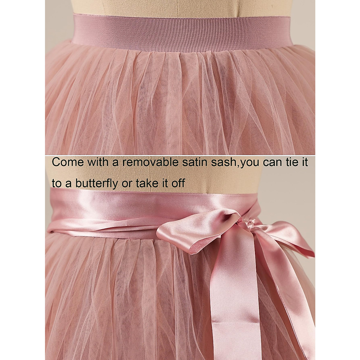 EllieHouse Womens Long Tutu Party Evening Tulle Skirt Dusty Pink Size L PC05