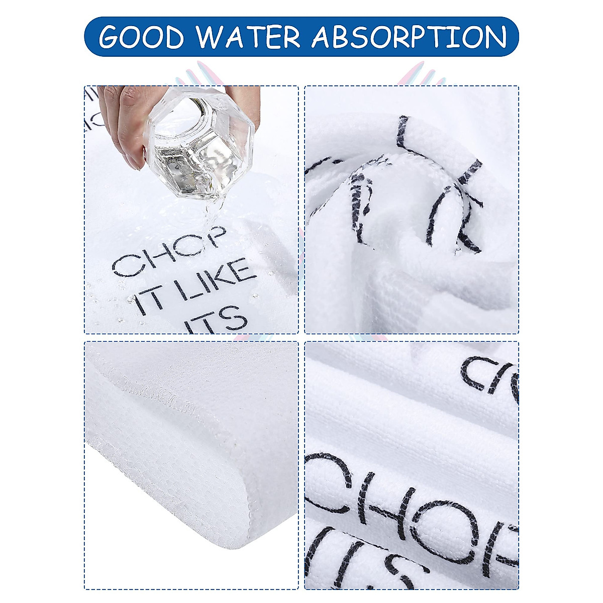 Patelai 4 Pieces Funny Kitchen Towels Dish Towels with Funny Saying Cute Decorative Dishcloths Sets Fun Dish Towels for Housewarming Present Home Kitchen Tools, 16 x 24 Inch