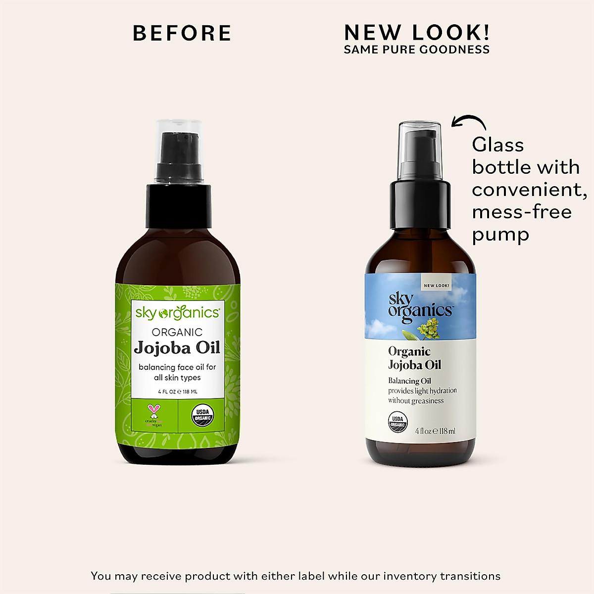 Sky Organics Organic Jojoba Oil for Face, Balancing Oil for Light Hydration & Helps Reduce Excess Oiliness, Suitable For Oily, Combination and Blemish-Prone Skin, 100% Pure & Cold-Pressed, 4 fl. Oz with ebook