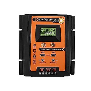 DIGISHUO MPPT Solar Charge Controller, 12V/24V 50A Solar Panel Battery Regulator Charge Controller Dual USB LCD Display Solar Power Battery Charger Controller