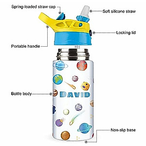 Personalized Ballerina Dance Gift Custom Water Bottle with Name and Straw Lid Customized Dancer Cup Ballet Tumbler Gifts for Ballerina Girls Kids 20oz