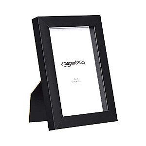 Amazon Basics Rectangular Photo Picture Frame, 4" x 6", Pack of 5, Black
