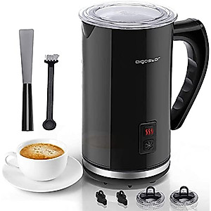Milk Frother, Aigostar Electric Milk Frother and Steamer, Automatic Milk Steamer for Hot/Cold Froth, 4-in-1 Milk Warmer and Foam Maker for Coffee, Hot Chocolates, Latte, Cappuccino, Silent, 8.1oz