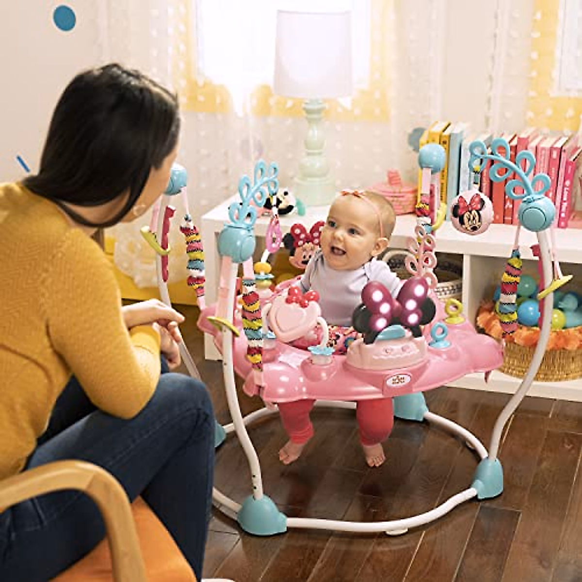 Bright Starts Disney Baby MINNIE MOUSE PeekABoo Activity Jumper with Lights and Melodies, Ages 6 months +