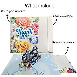 By 22CRAFT - Thankyou Pop Up Birthday Cards For Women, Mom, Wife, 6"x 8" Birthday Card From Daughter, Son, Kids