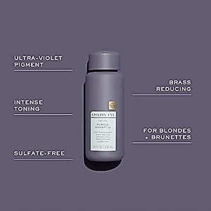 Kristin Ess Hair Purple Shampoo and Conditioner Set for Blonde, Brunette, Silver + Gray Hair, Anti Brass + Yellow Tones, Safe for Color Treated Hair, Sulfate Free Toning Shampoo Conditioner