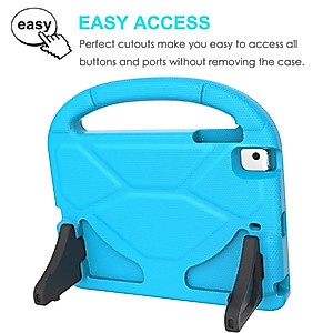 SUPLIK Kids Case for iPad Mini 5/4/3/2/1 (7.9"), Durable Shockproof Protective Handle Bumper Stand Cover with 2*Screen Protectors for 7.9 inch Apple iPad Mini 5th/4th/3rd/2nd/1st Generation, Blue